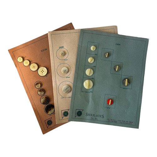 Vintage Button Sample Cards LOT of 3 Salesman's Display New York, NY | eBay