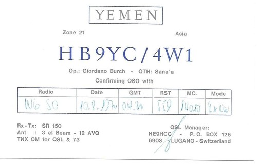 QSL 1970 Yemen radio card | eBay