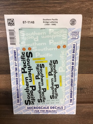 MICROSCALE DECAL HO SCALE 87-1148: Southern Pacific Bridge Lettering ...