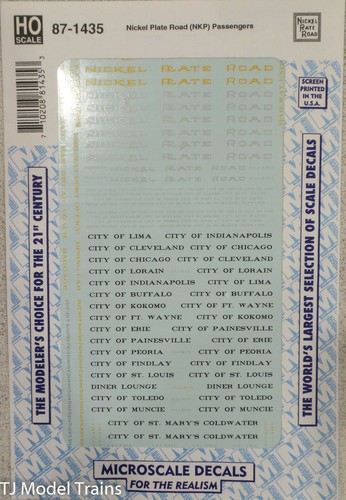 MicroScale Decal Ho-Scale #87-1435 Nickel Plate Road (NKP) Passengers ...