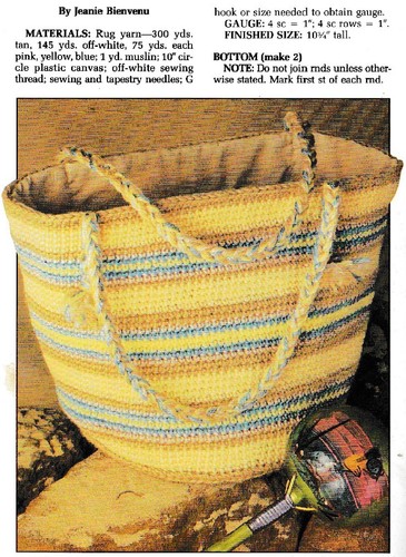 Crochet Carry All Tote - 10-3/4" tall - Rug or bulky yarn - Crochet ...