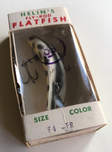 Vintage HELIN'S FLATFISH F4-FR Fishing Lure Original Box USA | eBay