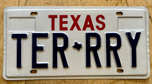 1990'S TXS VANITY AUTO LICENSE PLATE " TER RRY " TOOTH LESS , TERRY ...