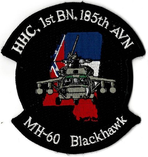 US ARMY HHC 1st BATTALION 185th AVIATION MH-60 BLACKHAWK MILITARY PATCH ...