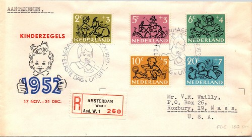 GOLDPATH: Netherlands cover 1952 to USA registered first day CV908_P18 ...