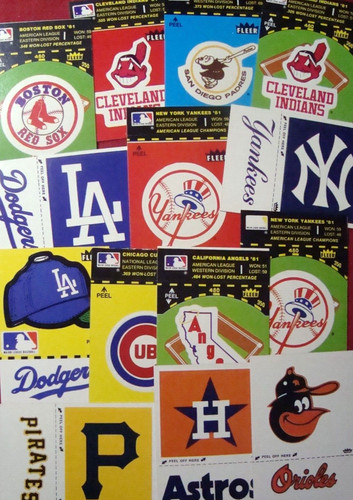 1982 FLEER BASEBALL TEAM LOGO STICKERS - LOT of 75 - MINT/nr mt - ON ...