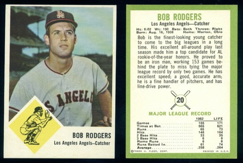 (68000) 1963 Fleer 20 Bob Rodgers Angels-NM | eBay