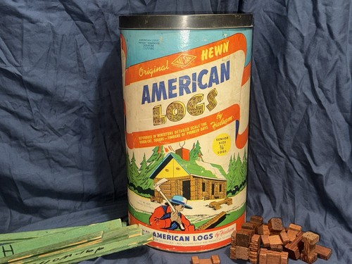 Vintage Halsam #825 Hewn American Logs Set Senior Size Original Box 230 ...