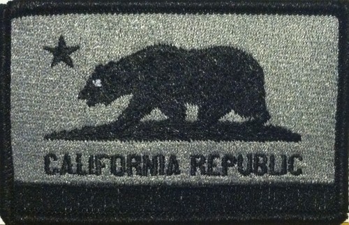 CALIFORNIA Flag Iron-On Patch Black & Gray Tactical Version Black ...