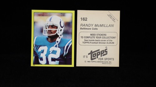 1982 Randy McMillan Baltimore Colts Topps Yellow Sticker #162 | eBay