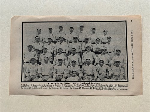 Cincinnati Reds Buck Herzog Heinie Groh Red Ames 1914 Baseball 5X7 Team ...