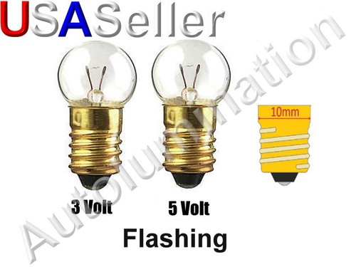 Lionel Train Blinker Bulb G4-1/2 E10 Screw Base 3v 5v Blinking Flashing ...