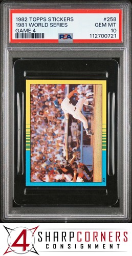 1982 TOPPS STICKERS #258 STEVE GARVEY 1981 WORLD SERIES GAME 4 PSA 10 ...