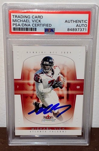 Michael Mike Vick Signed Autographed Card 2004 Fleer Genuine #49 PSA | eBay