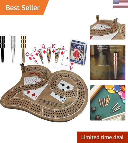 Ultimate Cribbage Board Game Set with Bicycle Playing Cards & Metal ...