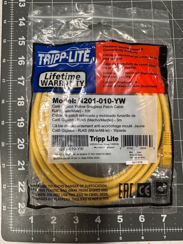 Tripp Lite Cat. 6 Utp Patch Cable - 1 X Rj-45 Male 10ft Yellow ...