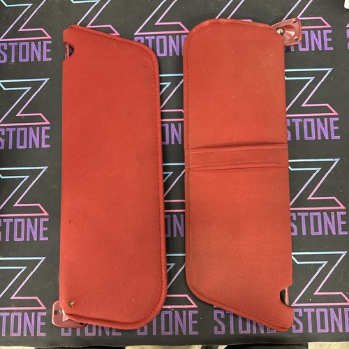 1987-1996 OBS Ford Bronco F150 F250 F350 Red Cloth W/ Mirror Sun Visor ...