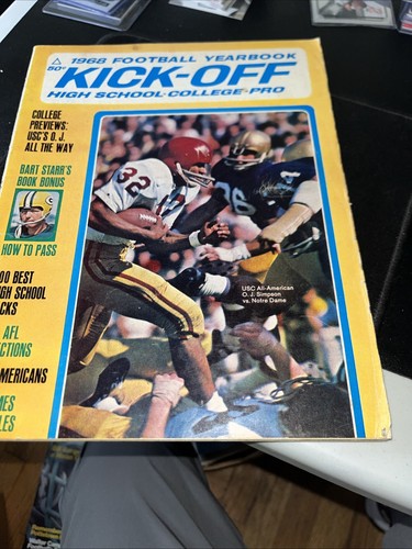 1968 KICK-OFF COLLEGE/PRO/HS FOOTBALL YEARBOOK-O.J. SIMPSON-USC COVER 🔥 ...