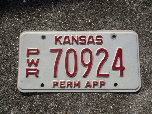 Kansas Perm Apportioned POWER license plate # 70924 | eBay