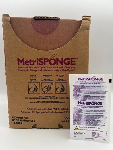 Metrex MetriSponge Sponges With Metrizyme Dual Enzymatic Detergent Box ...