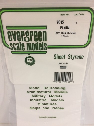 Evergreen Scale Models Styrene Sheet Plain 6 x 12in 15.2 x 30.5cm ...