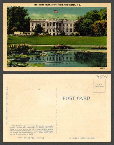 DISTRICT OF COLUMBIA The White House VINTAGE POSTCARD | eBay