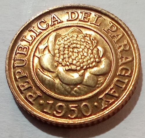 Republica del PARAGUAY 1950 One 1 CENTIMO Tiny Coin FLOWER AU+ | eBay