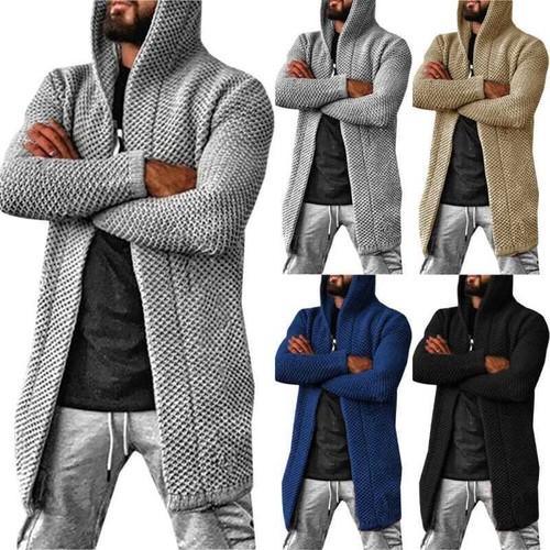 Cardigan Sweater Plain Knitted Open Winter Coats Long Sleeve Jacket ...