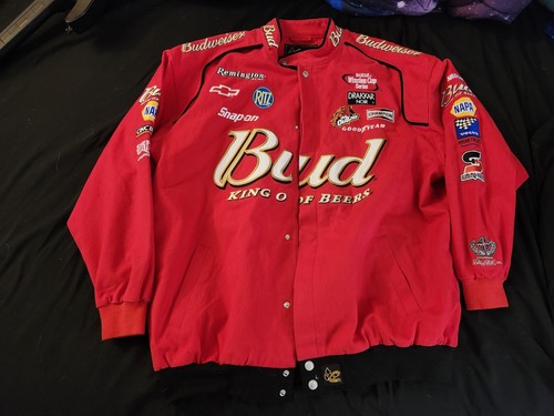 EUC NASCAR Chase Authentics Drivers Line RED Dale Earnhardt Bud Jacket ...