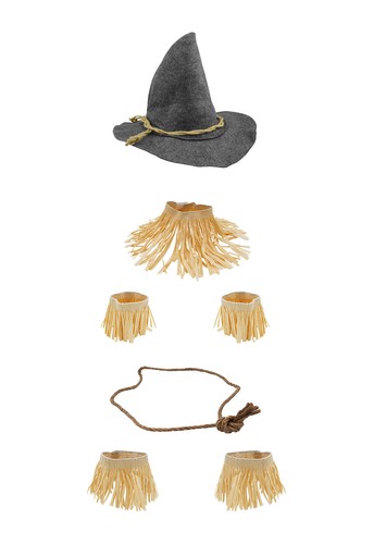 Adult Gray Scarecrow Felt Hat Faux Straw Kit Halloween Costume ...
