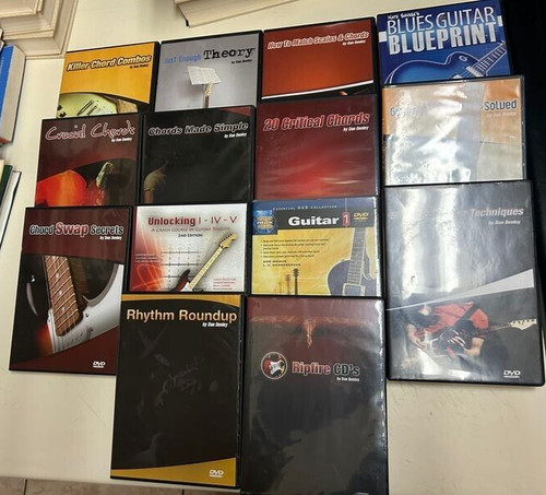 Guitar Instructional DVD Huge Lot Of 14 DVDs Chords Scales Blues DAN ...