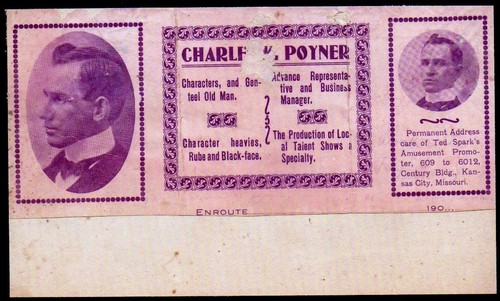 Kansas City MO c1900 - Vaudeville History - Charles Poyner - Letter ...