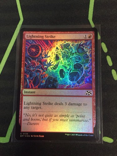 MTG Magic The Gathering Lightning Strike Foil DFT Red Instant Commander ...