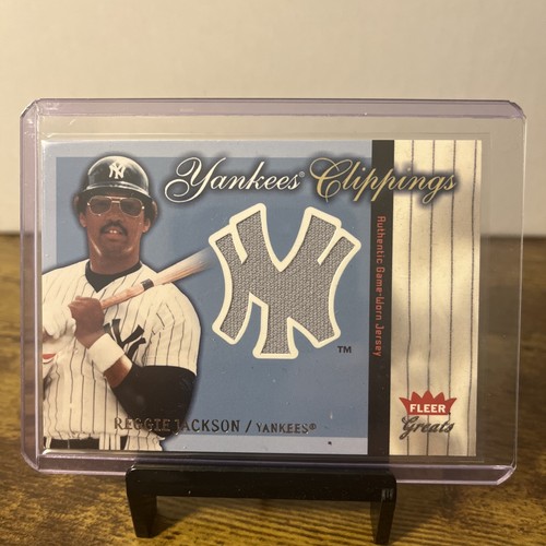 Reggie Jackson 2004 Fleer Greats Authentic Game-Worn Yankees Clippings ...