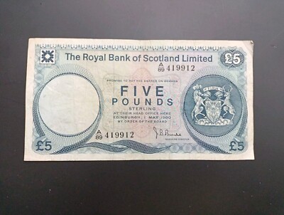 Royal Bank of Scotland Scottish Banknotes £ 5 Denomination for sale | eBay