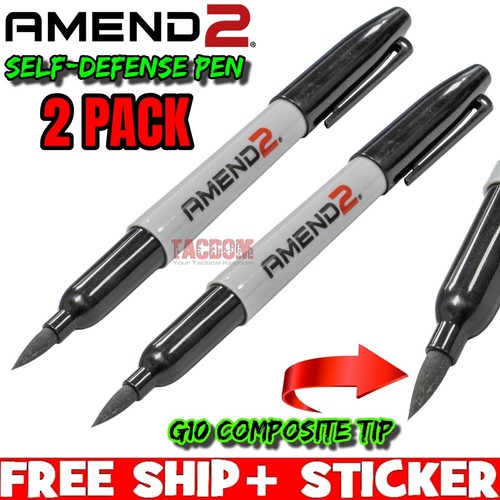 AMEND2 Self-Defense Pen with FULL LENGHT G10 COMPOSITE CORE 2 PACK #1 ...