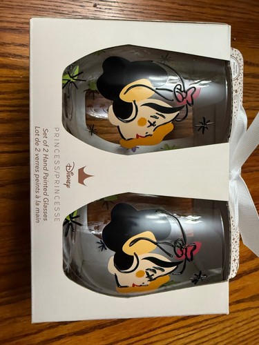 New In Box Set Of 2 Disney Princess Hand Painted Wine Glasses 18.43oz ...