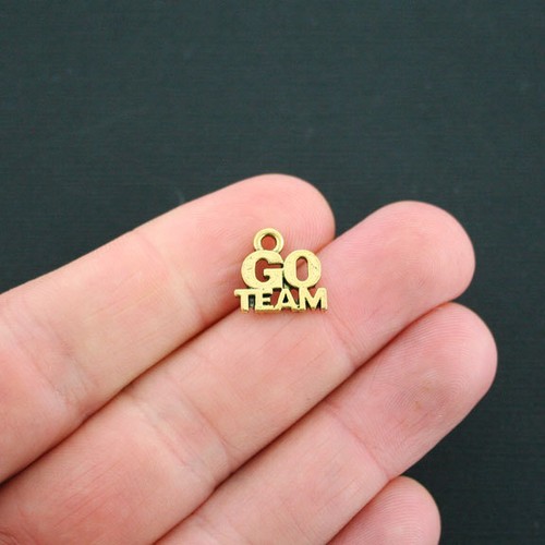 10 Go Team Charms Antique Gold Tone Sports Charm - GC147 | eBay