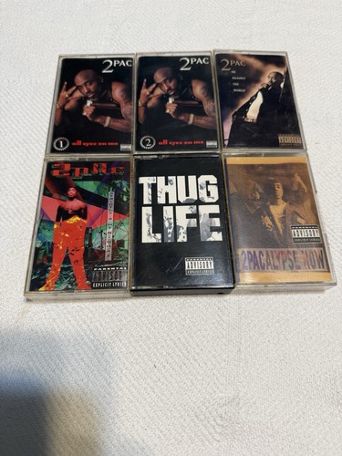 Tupac Cassette Lot Of 6 All Eyez On Me Thug Life 2pacalypse Now ...