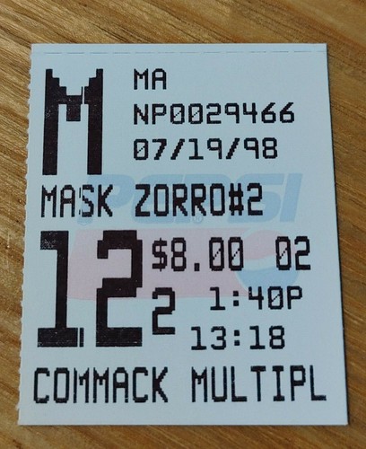 The Mask of Zorro Movie Ticket Stub 7/19/1998 Commack Multiplex Cinemas ...