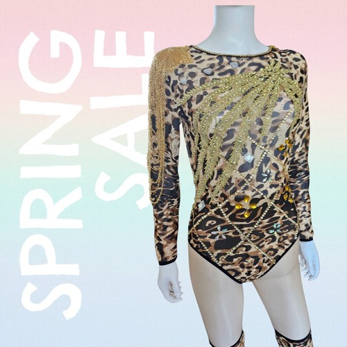 Leopard Print Animal Freestyle Dancing Costume Suit Size 10 With Free ...