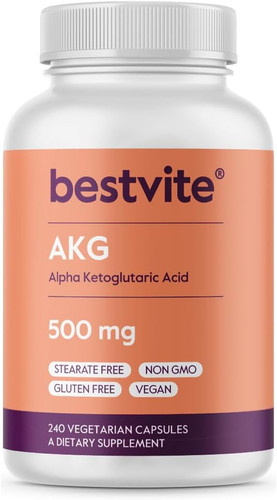 AKG (Alpha Ketoglutaric Acid) 500Mg (240 Vegetarian Capsules) - No ...