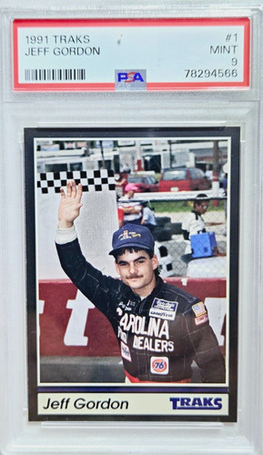 1991 Traks #1 Jeff Gordon Rookie Card RC PSA 9 Mint Nascar | eBay