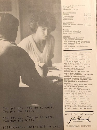 1989 John Hancock Financial Services PRINT AD Real Life Real Answers ...