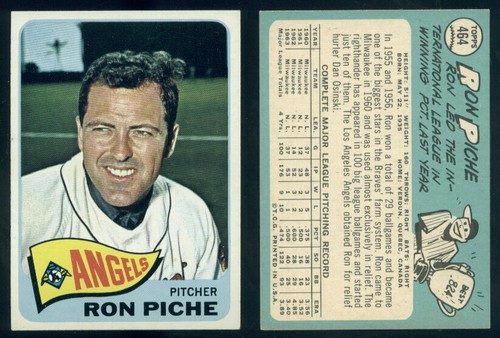 (65614) 1965 Topps 464 Ron Piche Angels-EX+ | eBay