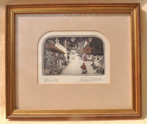 Rare SIGNED Graham Clarke ARTIST PROOF " PHEW " Framed 10.5 x 9.5 Art ...