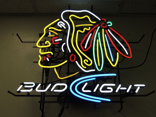Chicago Blackhawks Hockey Neon Light Sign Lamp Bar Open Beer Wall Decor ...