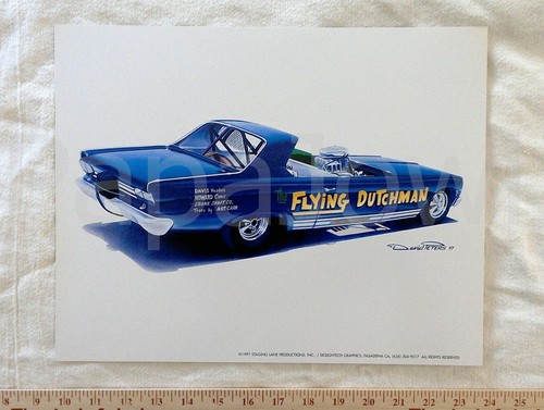 Flying Dutchman 1966 Dodge Dart Funny Car Drag Racing Art Print 11" X ...