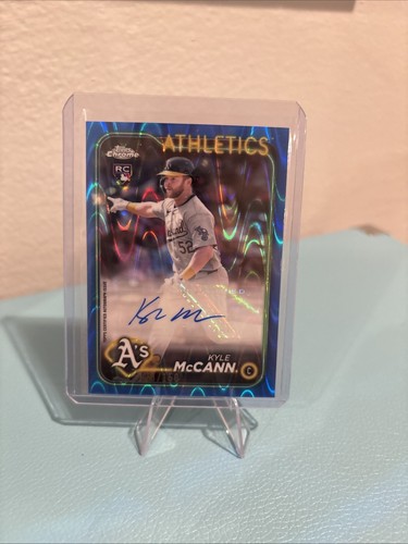 2024 Topps Chrome Update RC Kyle McCann Blue Wave Auto 123/150 Oakland A's | eBay