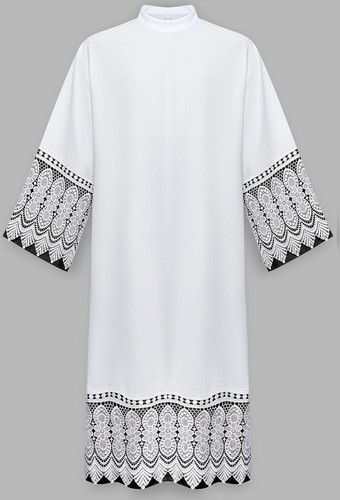 Alb with black lining Alba Aube Albe Camice Vestment A21CZ | eBay